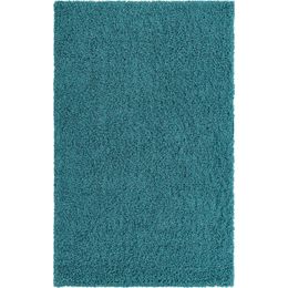 MyFlair Hochflor-Teppich &raquo;Shaggy Shag, LAGERR&Auml;UMUNG&laquo; rechteckig 38 mm H&ouml;he gewebt, Uni Farben, ideal im Wohnzimmer & Schlafzimmer blau Polypropylen (PP) B : 