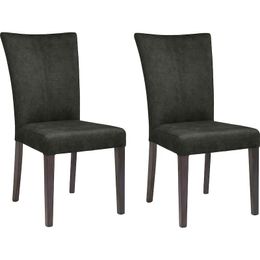 Home Affaire 4-Fu&szlig;stuhl &raquo;Aspen&laquo; (Set) 2 Stk.Beine aus massiver Buche, wengefarben lackiert gr&uuml;n Polyester B/H/T: 46cm x 94,5cm x 59cm, 2 Stk., 