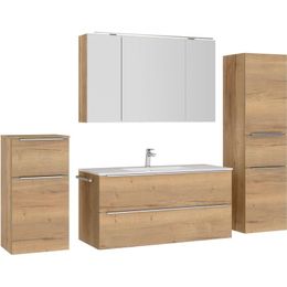 Nobilia Badm&ouml;bel-Set &raquo;Levere&laquo; vormontiert, mit Soft-Close, 4 Stk. tlg. braun B/H/T: 230cmcm x 169cmcm x 48,7cmcm, Griffe chrom