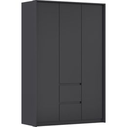 Rauch Dreht&uuml;renschrank &raquo;Mainz mit Passepartout&laquo; optional mit Beleuchtung, Au&szlig;ent&uuml;ren mit Push-to-Open Funktion grau Holzwerkstoff B/H/T: 141cm x 212cm