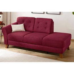 OTTO home Recamiere &raquo;Trondheim&laquo; freistehend, mit Federkern, Knopfheftung im R&uuml;cken rot Luxus-Microfaser Lederoptik (100% Polyester);Struktur weich ( 
