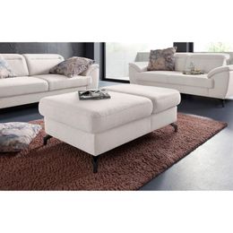 Sit & More sit&more Hocker &raquo;Percy&laquo; Fu&szlig;h&ouml;he 12 cm, mit Klappfunktion, wahlweise in 2 Fu&szlig;farben beige B/H/T: 114cm x 43cm x 71cm, Feinstruktur,mit schwarzem 