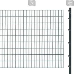 Arvotec Doppelstabmattenzaun &raquo;ESSENTIAL 183 zum Einbetonieren&laquo; Zaunh&ouml;he 183 cm, Zaunl&auml;nge 2 - 60 m grau Kunststoff, Stahl H/L: 183cm x 14m, Pfosten: 8 Stk.