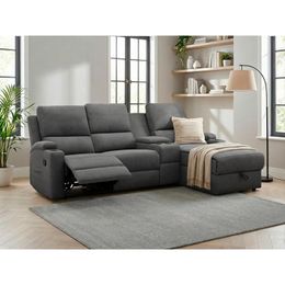 OTTO home Ecksofa &raquo;NAPORI Struktur, Multimediasofa, 3er Kinosessel XXL, L-Form&laquo; Kinosofa, manuelle o. elektr. Relaxfunktion, Staufach, Getr&auml;nkehalter 