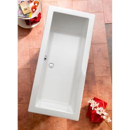 Ottofond Badewanne &raquo;Cubic&laquo; H&ouml;he 49,5 cm verstellbare F&uuml;&szlig;e mit Fu&szlig;gestell und Ablaufgarnitur wei&szlig; Sanit&auml;racryl Einheitsgr&ouml;&szlig;e