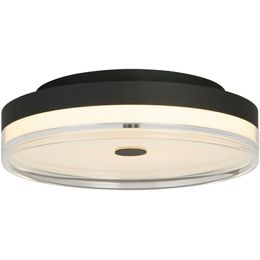 Searchlight Deckenleuchte &raquo;Cyprus LED Flush&laquo; LED-Modul 1 Stk. Warmwei&szlig; schwarz 1, &Oslash; 40cm H: 11,5cm, 1 Stk.