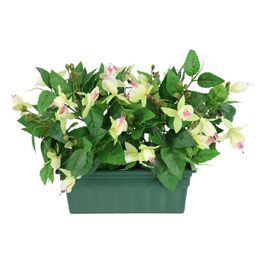 I.GE.A. Kunstblume &raquo;Fuchsien im Kasten 29cm K&uuml;nstliche Zierpflanze Kunstpflanze&laquo; Zimmerpflanze Bl&uuml;ten Blumen Seidenblumen Unechte Deko Topfpflanze 