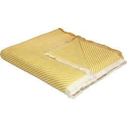 Adam Wohndecke &raquo;Stripes&laquo; GOTS zertifiziert - aus Bio-Baumwolle, Kuscheldecke gelb Baumwolle B/L: 150cm x 210cm