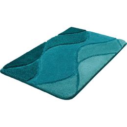 Kleine Wolke Badematte &raquo;Fiona, Badvorleger, Badezimmer Teppich&laquo; H&ouml;he 20 mm rutschhemmend beschichtet fu&szlig;bodenheizungsgeeignet Badteppich, modernes Wellen Design, 