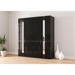 Musterring Kleiderschrank &raquo;Imola W&laquo; Einlegeb&ouml;den und Kleiderstangen, mit Glast&uuml;ren inklusive Zierspiegel grau Floatglas, Holzwerkstoff B/H/T: 197,3cm x 216cm x 