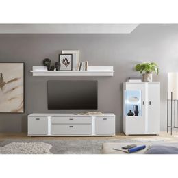Home Affaire Wohnwand &raquo;LONG ISLAND&laquo; Set, 3 Stk. tlg. wei&szlig; Holzwerkstoff B/H/T: 290cmcm x 170cmcm x 42cmcm