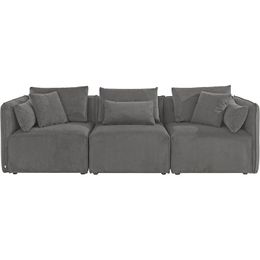 OTTO home 3-Sitzer &raquo;N&ouml;re&laquo; 3 Teile, in vielen Bezugsqualit&auml;ten und Farben s. auch "N&ouml;re" grau 92% Polyester, 8% Polyamid B/H/T: 262cm x 86cm x 90cm, 