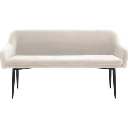 Salesfever Sitzbank &raquo;Komfortable Sitzbank&laquo; mit Armlehnen und R&uuml;ckensteppung wei&szlig; Metall, Polyester B/H/T: 160cm x 85cm x 61cm, Samt, Sitzbank 160cm 