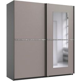wimex Schwebet&uuml;renschrank &raquo;Dundee, Glitzern und Funkeln im Schlafzimmer durch Strassdekor&laquo; Kleiderschrank mit Spiegel, 180x64x198cm, Made in Germany grau 