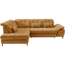 Home Affaire Ecksofa &raquo;Lazio modern und bequem, schmale Armlehnen, tolle Detailverarbeitung&laquo; braun 100% Polyester B/H/T: 288cm x 216cm, Microfaser, 