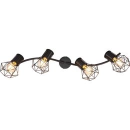 Globo LIGHTING Deckenspot &raquo;PRISKA&laquo; E27 1 Stk. Strahler Schwarz, beweglich, E27 schwarz 4, H: 19cm, 1 Stk.