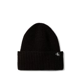 Calvin Klein Jeans Jungen Beanie mit Monogramm-Label schwarz S/M