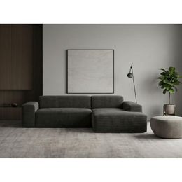 WERK2 Ecksofa &raquo;Zeus-L Breite: 253 cm, modern & zeitlos, bequemes Sofa&laquo; Curvy Trend Ecksofa mit urbaner Optik grau 90% Polyester, 10% Nylon B/H/T: 