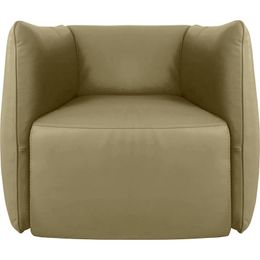 Egoitaliano Sessel &raquo;Ludo Loungesessel, Designsessel, Clubsessel, elegant und zeitlos&laquo; mit tollem Sitzkomfort, Solit&auml;rsessel gr&uuml;n Leder &raquo;BULL&laquo; (echtes Rindsleder).