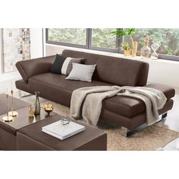 W.Schillig 2-Sitzer &raquo;taboo Designsofa mit hohem Sitzkomfort, Breite 202cm, Sitztiefe 59cm&laquo; mit Normaltiefe, inklusive Armlehnenverstellung braun 