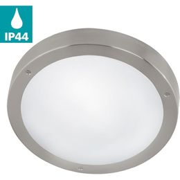 Eglo Wandleuchte &raquo;VENTO 1 Wandlampe, Edelstahl und Glas, IP44, Au&szlig;enlampe, Garten, Lampe&laquo; LED-Board Warmwei&szlig; Wand-/Deckenleuchte, &Oslash;28,5 x AL8 cm, 