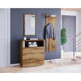 OTTO home Garderoben-Set &raquo;PARIS/ TOKYO&laquo; Komplett-Set, 3 Stk. tlg. braun B/H/T: 140cmcm x 130cmcm x 35cmcm