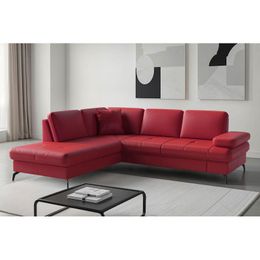 Sit & More sit&more Ecksofa &raquo;Morris Jubi, Ottomane, Breite 238 cm&laquo; mit Armteilfunktion, wahlweise mit Schlaffunktion rot B/H/T: 238cm x 83cm x 202cm, NaturLEDER 