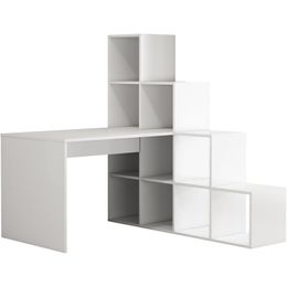 OTTO home Regal-Schreibtisch &raquo;Ciela&laquo; flexible Aufstellm&ouml;glichkeiten, wechselseitig montierbar, B. 137 cm wei&szlig; B/H/T: 100cm x 72cm x 73,8cm