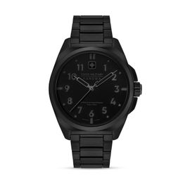 SWISS MILITARY HANOWA Herren Quarzuhr &raquo;Fieldmaster&laquo; Armbanduhr, Herrenuhr, Swiss Made, Edelstahlarmband, analog, Tag schwarz Einheitsgr&ouml;&szlig;e