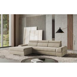 Sit & More sit&more Ecksofa &raquo;Broadway L-Form&laquo; inklusive Kopfteilverstellung, wahlweise mit Schlaffunktion beige 100% Polyester B/H/T: 284cm x 79cm x 171cm, 