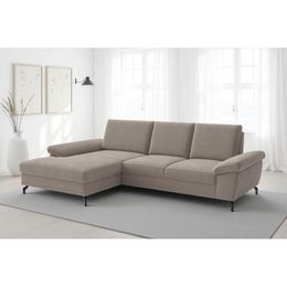 Sit & More sit&more Ecksofa &raquo;Chelsea L-Form, B: 264 cm, mit Armteil-& Sitztiefenverstellung&laquo; optional Schlaffunktion und Bettkasten beige 100% Polyester B/H/T: 