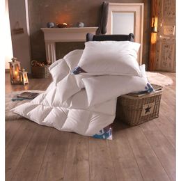 H&auml;ussling G&auml;nsedaunenbettdecke &raquo;Luksus Hygge&laquo; warm F&uuml;llung 100% G&auml;nsedaunen 1 Stk. tlg. wei&szlig; Bezug: 100% Baumwolle. F&uuml;llung: 100% G&auml;nsedaunen B/L: 155cm x 220cm