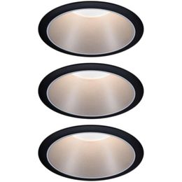 Paulmann LED Einbauleuchte &raquo;Cole&laquo; 1 Stk. Warmwei&szlig; Deckenspots, 3er Set silber 3, &Oslash; 8,8cm, 1 Stk.