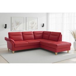 Sit & More sit&more Ecksofa &raquo;Pamela L-Form, Leder, B: 218 cm&laquo; optional Armteilverstellung, Schlaffunktion & Bettkasten grau B/H/T: 218cm x 90cm x 212cm, 