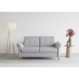 Sit & More sit&more 3-Sitzer &raquo;G&ouml;teborg&laquo; inklusive Sitztiefenverstellung und Federkern silber B/H/T: 191cm x 90cm x 102cm, Flachgewebe AMSTERDAM, Inklusive 