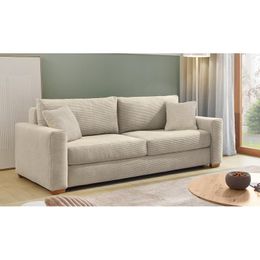 Jockenh&ouml;fer Schlafsofa &raquo;Micha, B: 237 cm, Liegefl. 155x197 cm&laquo; mit Schlaffunktion, Bettkasten & Zierkissen grau Korpus: 100% Polyester;Kissen: 100% Polyester B/H/