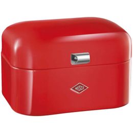 Wesco Brotkasten &raquo;Single Grandy - Brotdose&laquo; L&uuml;ftungsl&ouml;cher auf der R&uuml;ckseite, Metallschaniere rot Stahlblech B/H/L: 26,8cm x 17,5cm x 22cm