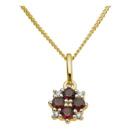 Firetti Damen Kettenanh&auml;nger &raquo;Schmuck Geschenk Gold 333 oder 375 Halsschmuck Anh&auml;nger Blume&laquo; mit Rubin oder Saphir - mit Brillanten rot 0,02 P2 = 