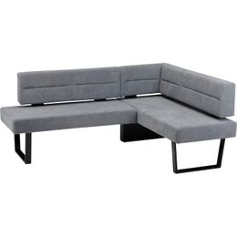 massivline&more Eckbank &raquo;Martina&laquo; modernes Design, Gestell aus massivem Metall blau Holzwerkstoff, Metall, Polyester B/H/T: 155cm x 85cm x 195cm, 