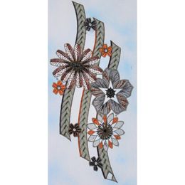 Stickereien Plauen Fensterbild &raquo;gro&szlig;e Bl&uuml;ten&laquo; bunt Polyester B/L: 17cm x 37cm