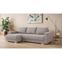 Home Affaire Ecksofa &raquo;MAGHERA universell Schlafsofa mit Bettkasten, Ma&szlig;e B/T/H: 255/142/84cm&laquo; L-Form mit Recamiere rechts oder links montierbar, hoher