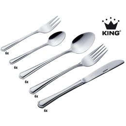 King Besteck-Set &raquo;&raquo;D&uuml;sseldorf&laquo;&laquo; Besteck im zeitlosen Design Edelstahl 18/0 30 Stk.