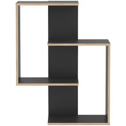 FMD Wandregal &raquo;Elias&laquo; schwarz Holzwerkstoff B/H/T: 44,5cm x 77cm x 44,5cm, offene F&auml;cher