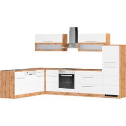 KOCHSTATION Winkelk&uuml;che &raquo;KS-Wien&laquo; Stellbreite 220 x 330 cm, wahlweise mit E-Ger&auml;ten wei&szlig; B/H/T: 220cm x 200cm x 330cm, ohne E-Ger&auml;te