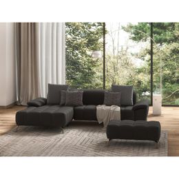 Sit & More sit&more Ecksofa &raquo;Cool L-Form&laquo; wahlweise mit Kopfteilverstellung und Vorziehsitz, motorisch grau B/H/T: 290cm x 79cm x 185cm, Luxus-Microfaser 