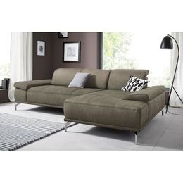 OTTO home Ecksofa &raquo;Caluna&laquo; Inkl.Sitztiefenverstellung, wahlweise mit Kopf- und Armteilverstellung grau Flachgewebe Mura: (100% Polyester);Luxus-