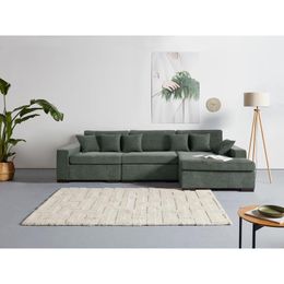 Home Affaire Ottomane &raquo;Skara L-Form&laquo; Lounge-Sofa mit Federkernpolsterung, in vielen Bezugsvarianten grau 100% Polyester B/H/T: 310cm x 86cm x 100cm, 