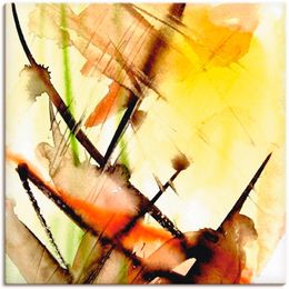 Artland Leinwandbild &raquo;Lichtklang&laquo; Gegenstandslos 1 Stk. tlg. auf Holzrahmen gespannt gelb Leinwand B/H/T: 40cm x 40cm, Leinwandbild Gegenstandslos quadratisch