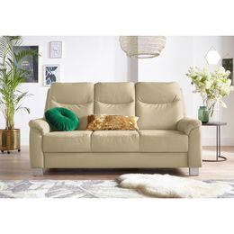Sit & More sit&more 3-Sitzer &raquo;Boccaccio&laquo; inklusive Federkern und Kopfteilverstellung wei&szlig; Flachgewebe (100% Polyester);Kunstleder SOFTLUX ;Luxus-Microfaser (90% 