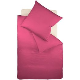 Fleuresse Bettw&auml;sche &raquo;Colours in 135x200, 155x220 oder 200x200 cm&laquo; 2 Stk. Bettw&auml;sche aus 100% Baumwolle, uni, mit Rei&szlig;verschluss lila Mako-Satin, 